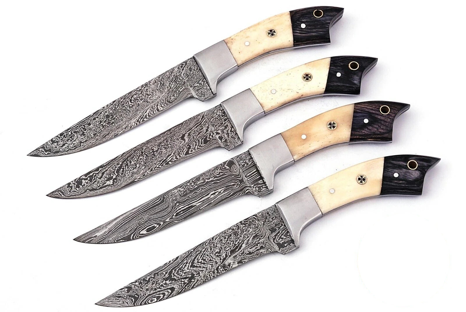 Custom Damascus Chef & Steak Knife Set – 4 Piece - Frost Knives
