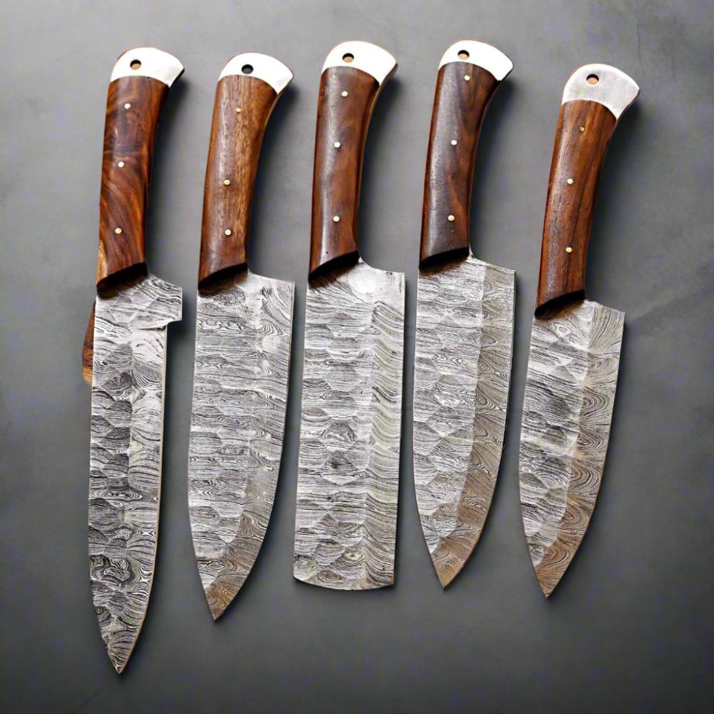 Premium Damascus Steel Chef Knife Set - Forged Kitchen Knife Set ...